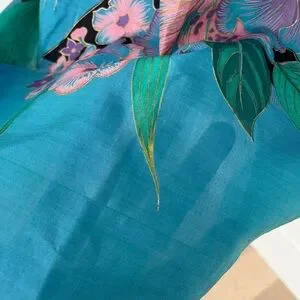 Accessories | Thai Silk Square Scarf Sheer Floral Woven Texture Made ...